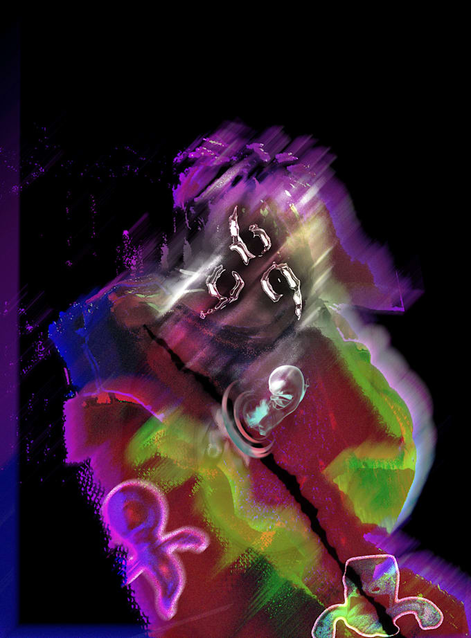 Create abstract album covers like hip hop, hyperpop, glitchcore, rock ...