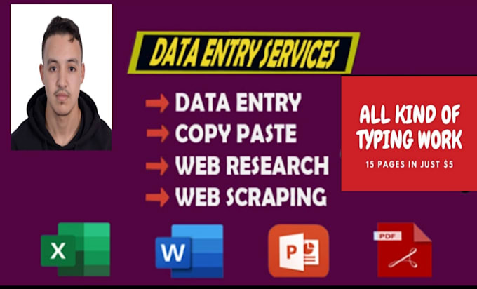 Do data entry, copy paste, web research,excel data entry and typing by Simojalaili | Fiverr