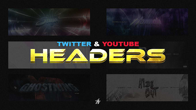 Create twitter and youtube headers for content, realistic and ...