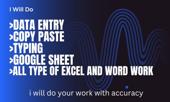 Do data entry, copy paste, typing, excel, google sheet by Tehreem2765 ...