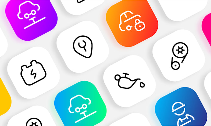 Design custom vector icons set by Designerscup | Fiverr