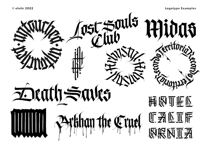 Create custom blackletter logo designs by Elettr | Fiverr