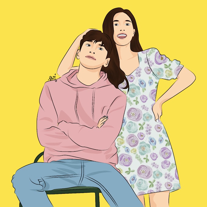 Draw digital illustration from ibispaintx by Shernav | Fiverr