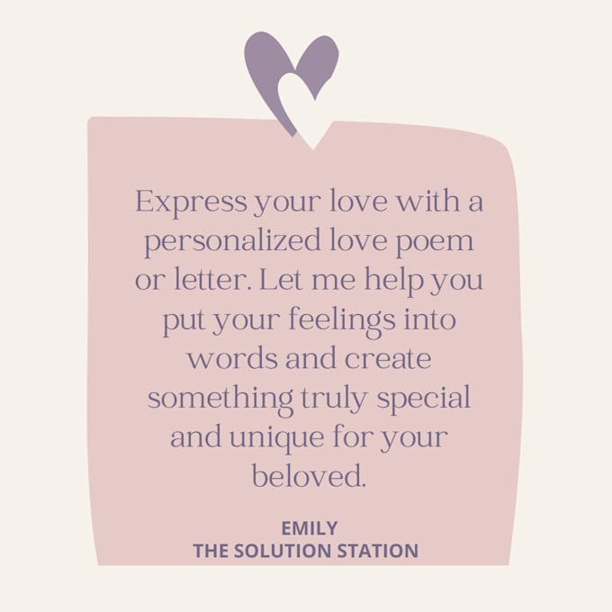 Write love poems and letters for your special someone by Sol_station ...