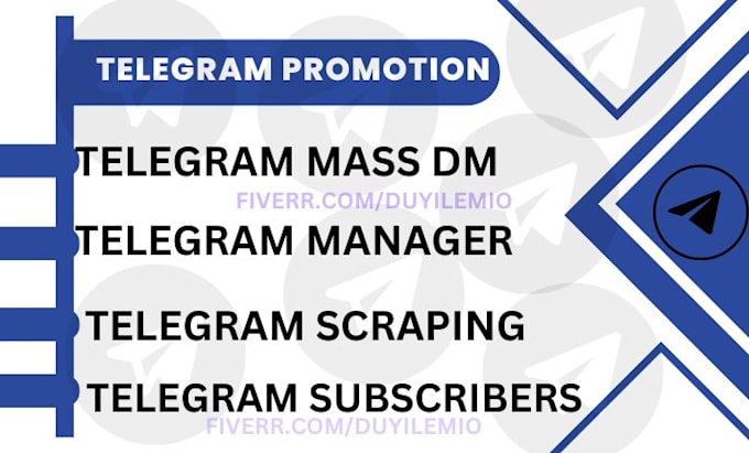 Do telegram promotion, telegram subscribers, telegram mass dm, telegram ...
