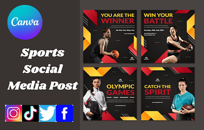 Create sports social media design by Iqrazafar659 | Fiverr