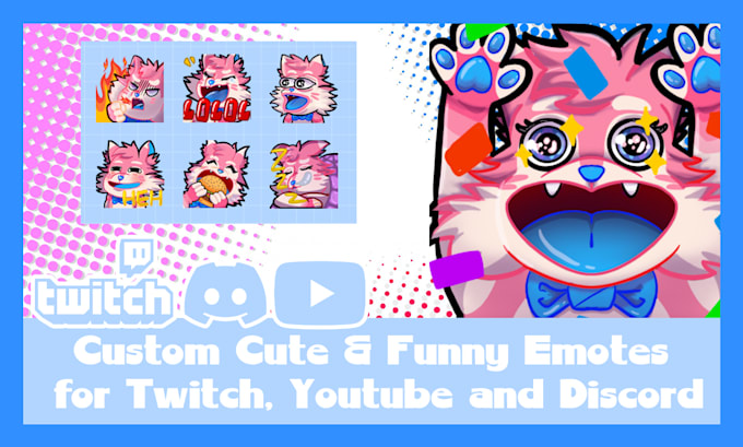 Draw cute and funny emotes for twitch, youtube and discord by Fitlyart ...