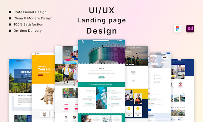 Do modern website landing page and mobile ui ux design in figma and ...