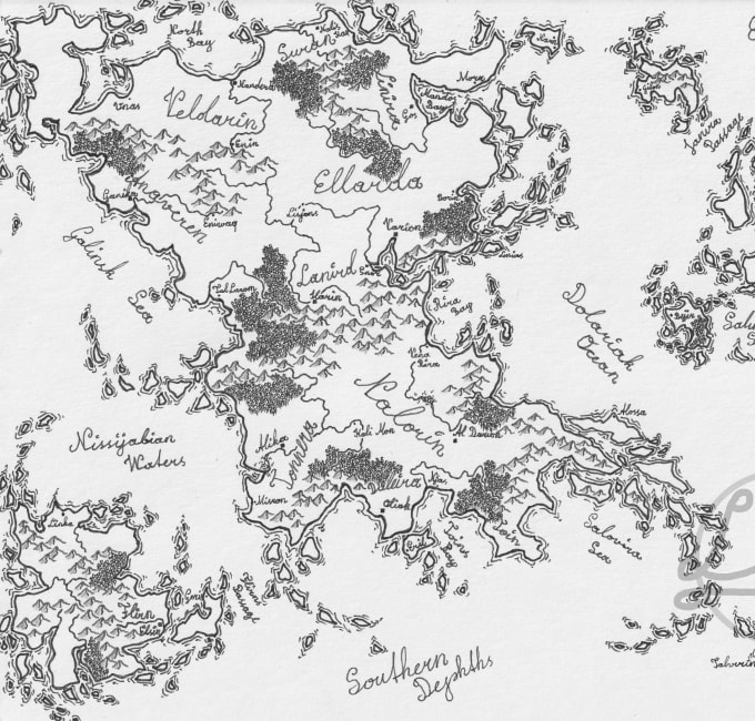 Draw a world or region map in a fantastical style by Lus_commissions ...