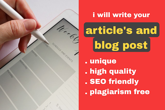 Write article and blog posts for you by Major_786 | Fiverr