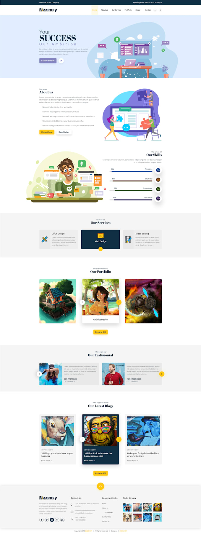 Design a professional, eye catchy website with html and css by Nizum ...