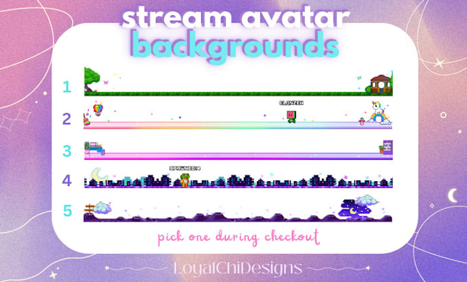 Give stream avatar background choose number at checkout by ...