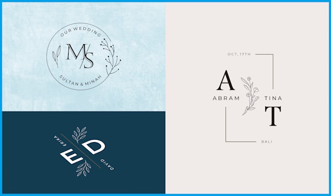 Design modern wedding photography monogram initials watermark logo in ...