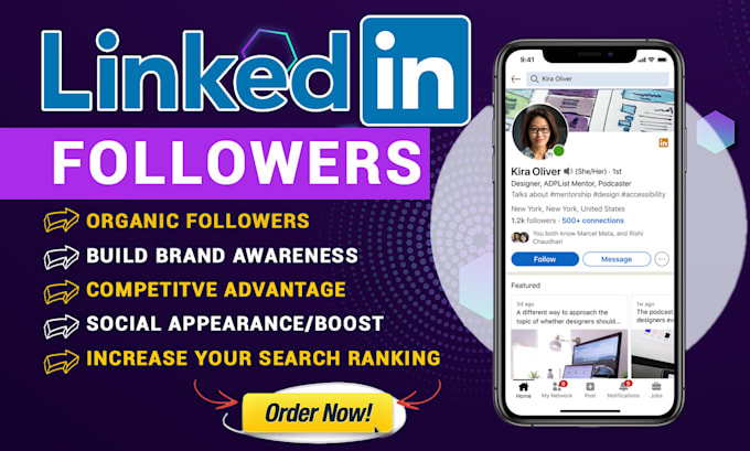 Increase your linkedin followers organically by Samanthaschott | Fiverr