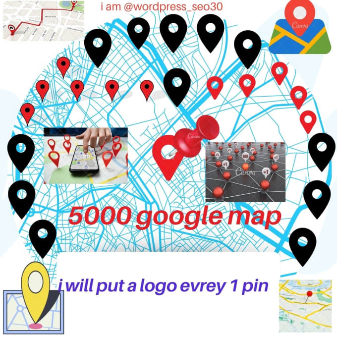 Do 5000 google map i will put a logo evrey 1 pin by Wordpress_seo30 ...