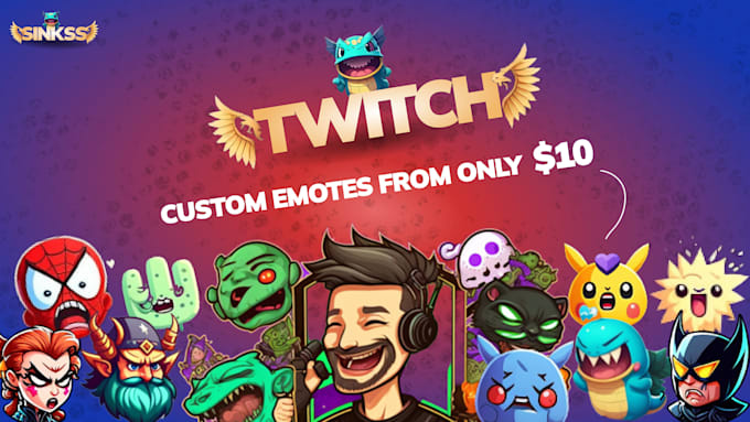 Make cool and beautiful emotes for your twitch and more by Sinkss | Fiverr