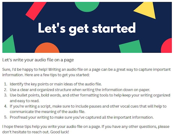 Transcript your audio into words by Tushaalnischal | Fiverr