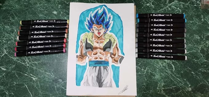 Draw custom character in dragon ball art style by Colesukdeo | Fiverr