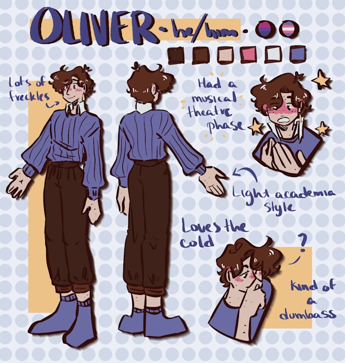 Design a character reference sheet for you by Jubjubmaz | Fiverr