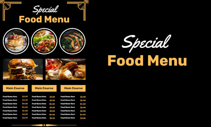 Design next level food menu for restaurants by Tayyabali16 | Fiverr