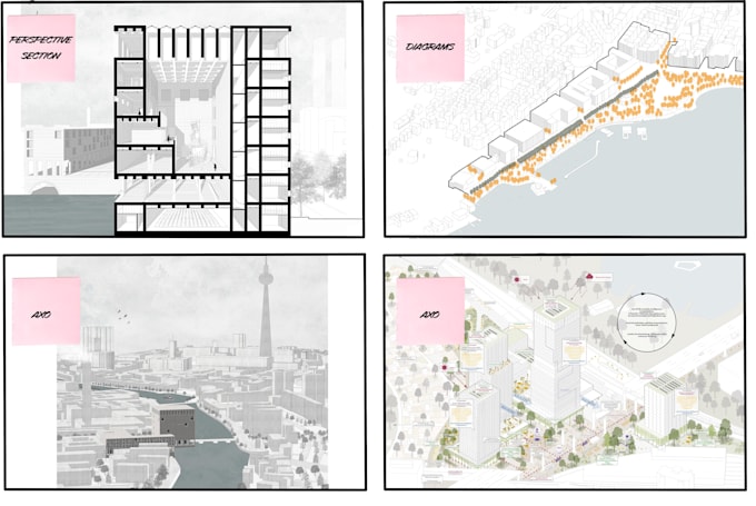 Do perspective section, 3d axonometry, diagrams or schemes by ...