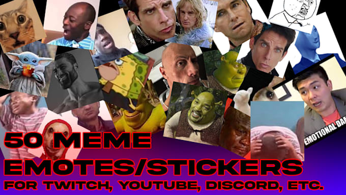 Give you 50 meme stickers for your twitch,discord,youtube by Yashyadav6 ...