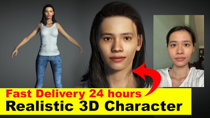 Design 3d realistic characters for animation unity and ue5 by Joanlee5 ...