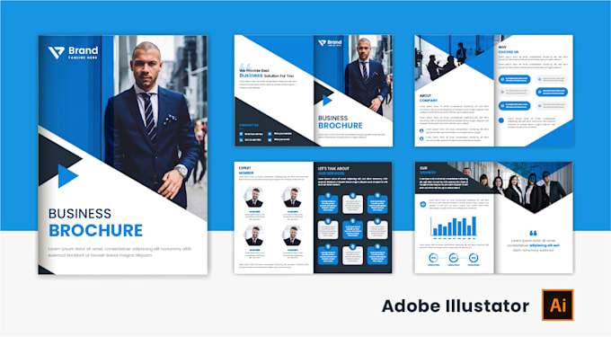 Design business corporate bifold trifold multipage brochure template by ...