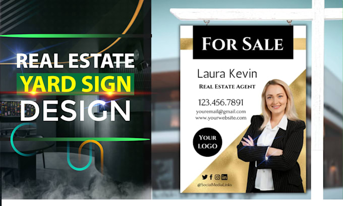 Do eye catching real estate yard sign design by Badshl | Fiverr