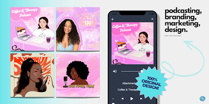 Design a logo banner and cover assets for your podcast by Simi_designs | Fiverr