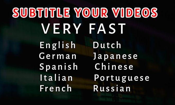 Add subtitles in 10 different languages by Kleizley | Fiverr