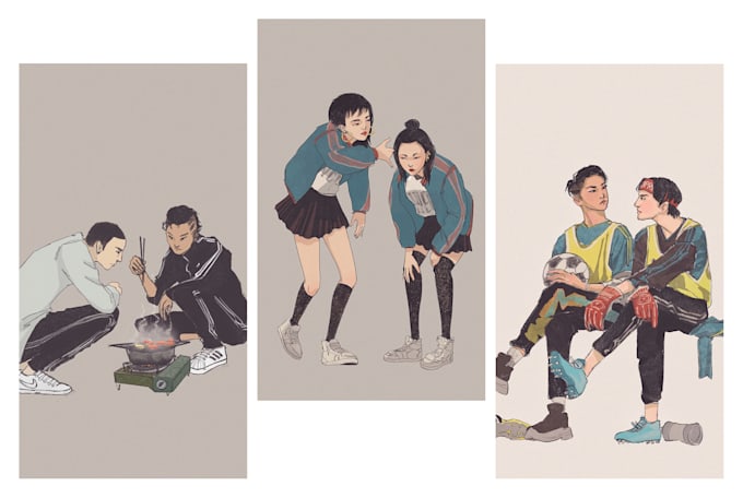 Draw unique fanart, character design, portraits by Jessshui | Fiverr