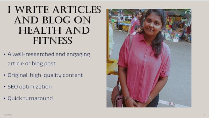 Write a health and fitness article and blogs posts by Bhavanik470 | Fiverr