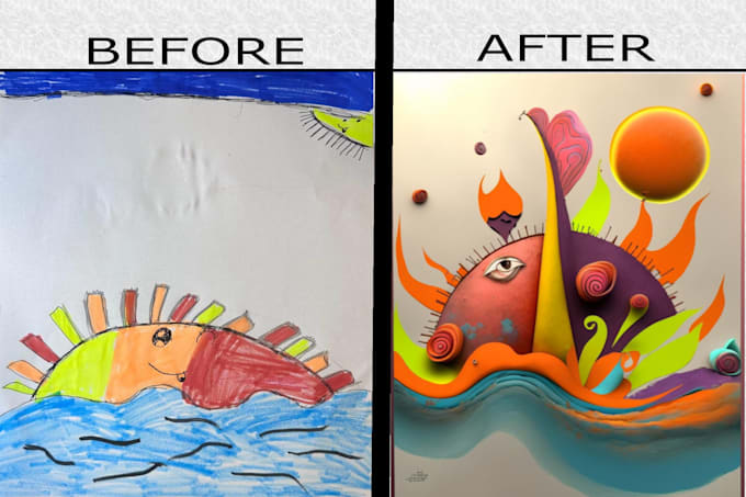 Make your kid drawings bloom by Do0ot_art | Fiverr Make your kid drawings bloom by Do0ot_art | Fiverr