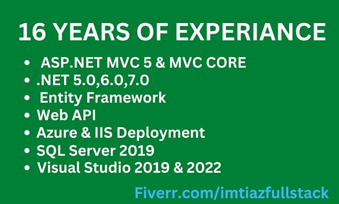 Do Asp Net Mvc 5 Asp Net Core Mvc By Imtiazfullstack Fiverr 
