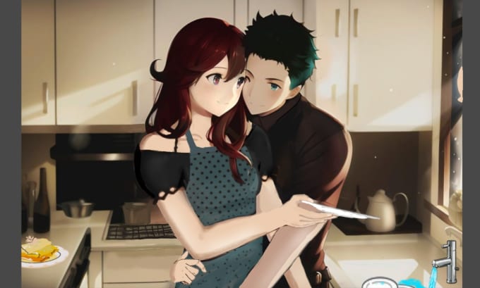 Draw A Couple Anime Style By Tabworker Fiverr