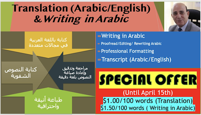 Write in arabic, translate english to arabic by Najqar | Fiverr
