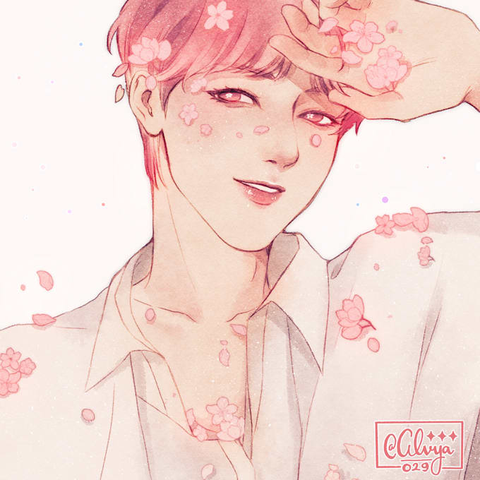 Draw you a bust up illustration in my watercolor like style by ...