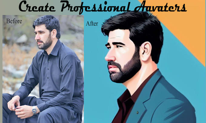 Create professional avatars from your photo by Fazalali55 | Fiverr