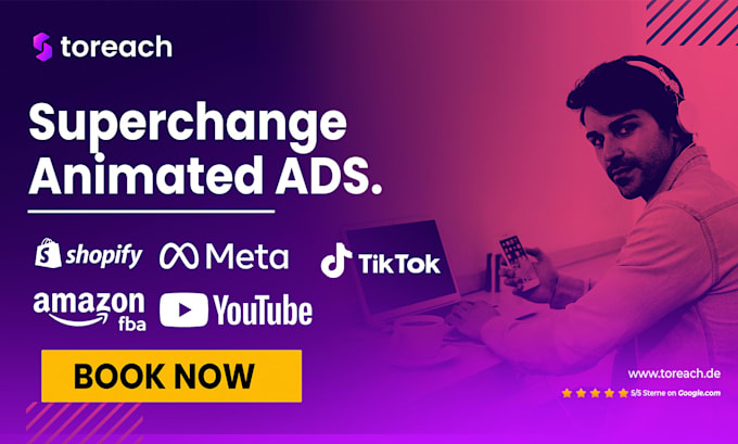 Create animated video ads for facebook instagram youtube by Toreach ...