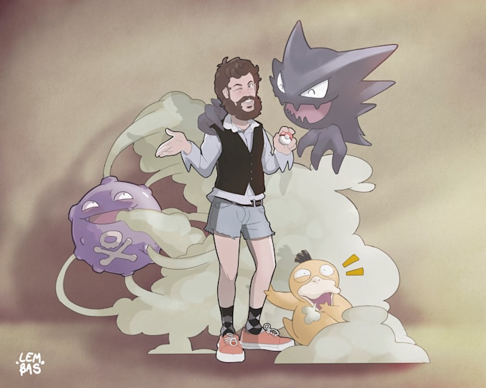 Draw a pokemon trainer by Lembasart | Fiverr