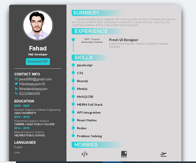 Design and develop modern, professional resume cv portfolio and website ...