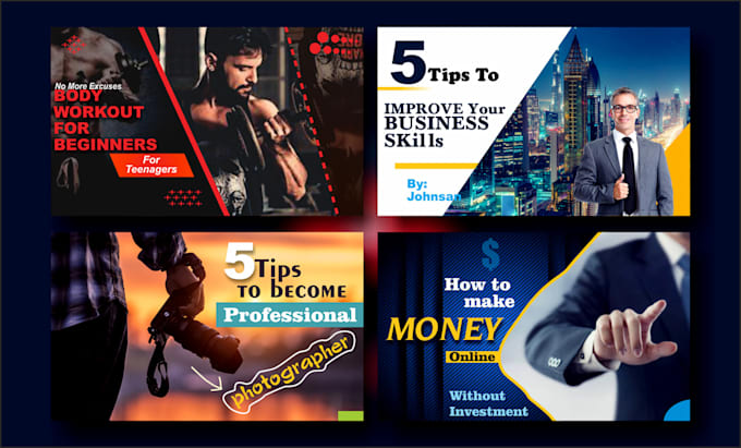 Design your youtube,facebook and twitter thumbnails in just 24hours by ...