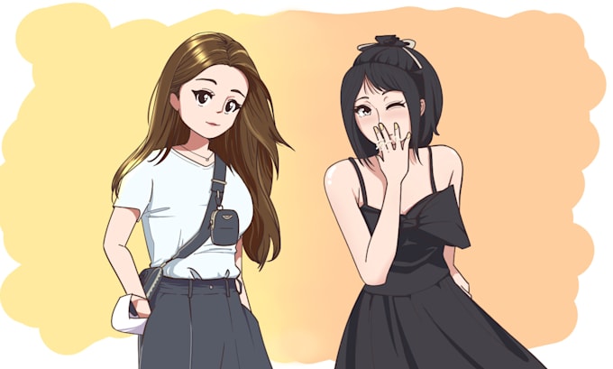 Draw your oc, game character or fan art in anime style by Notelse | Fiverr