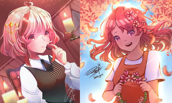 Create a stunning digital art of your character in anime style by ...