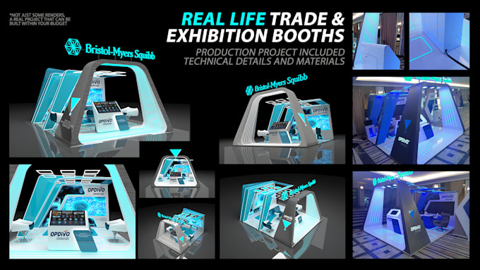 Create custom booth design with technical project for trade exhibition ...
