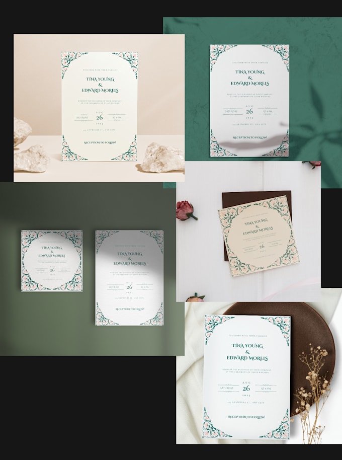 Design elegant and aesthetic customized wedding invitation by ...