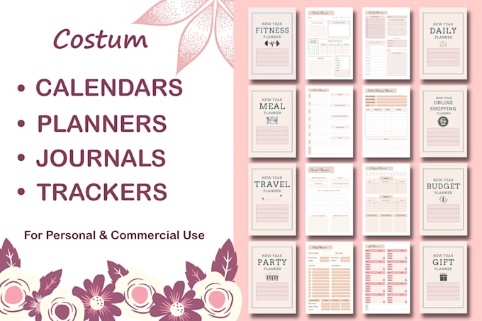 Design custom planner, journal, calendar ,tracker interiors for kdp by ...