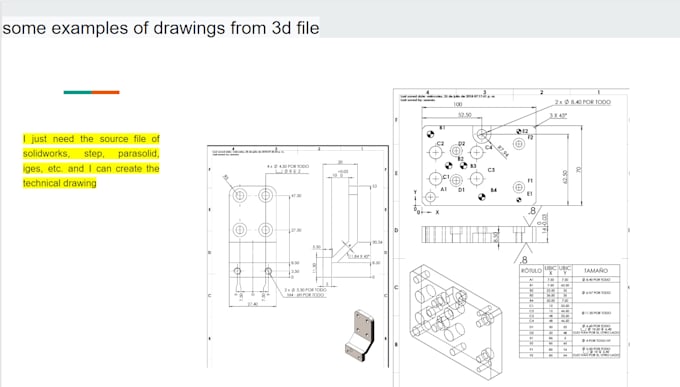Draw 2d mechanical and engineering drawing on solidworks by ...