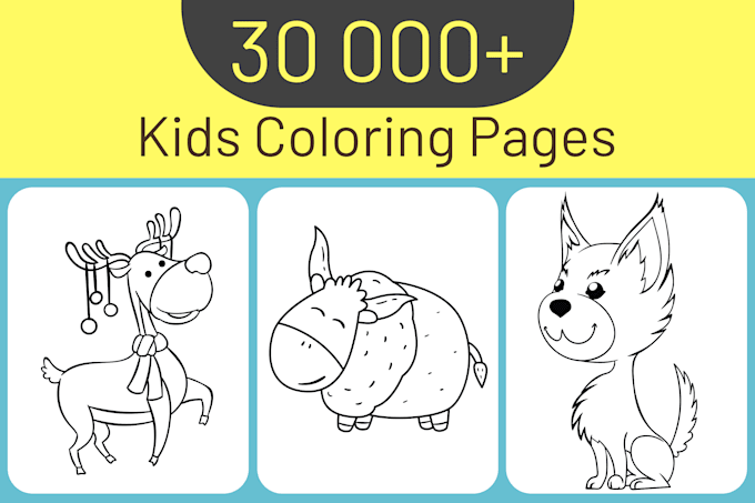 Give 30,000 kids coloring book pages for children, kdp and etsy by ...